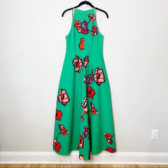 Anthropologie | Dresses | Anthropologie Phoebe Green Floral Maxi Dress ...